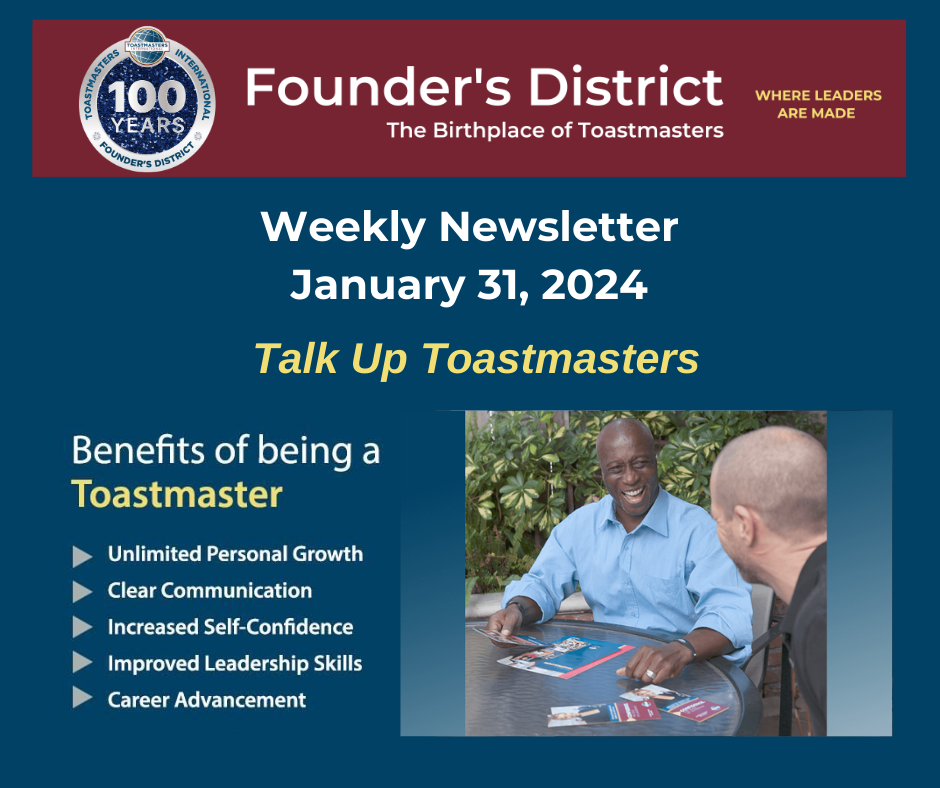 Newsletter – Founder's District Toastmasters