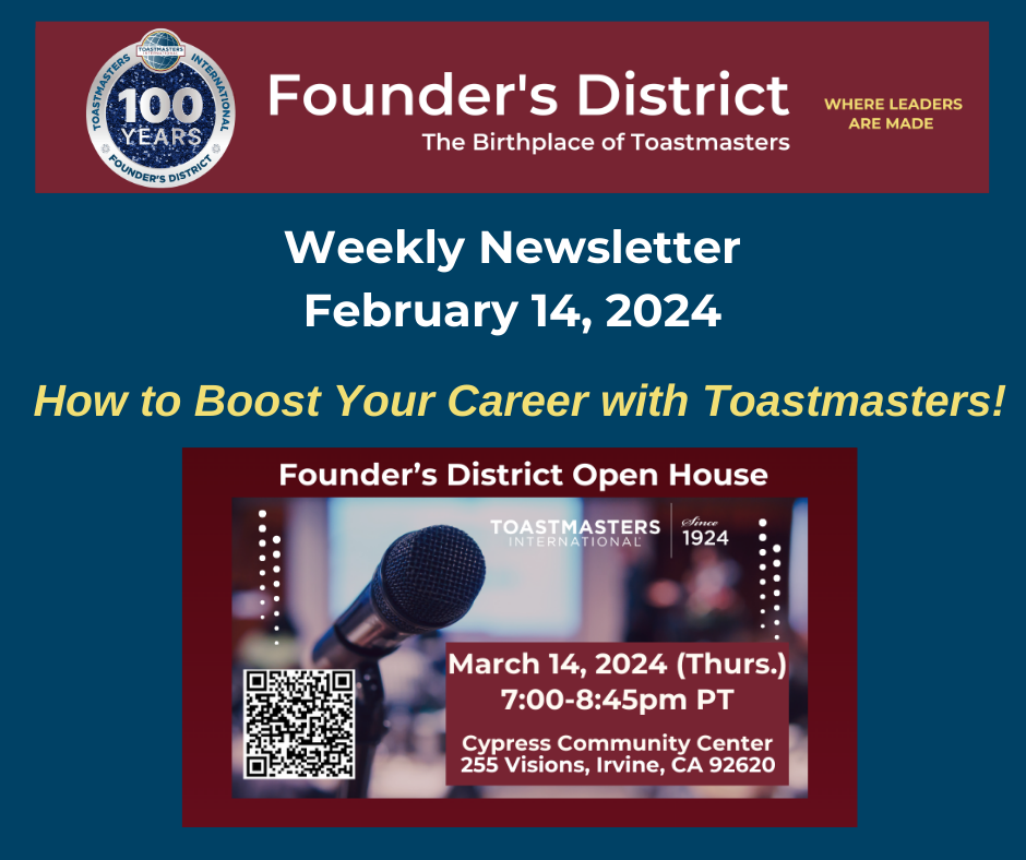 Newsletter – Founder's District Toastmasters