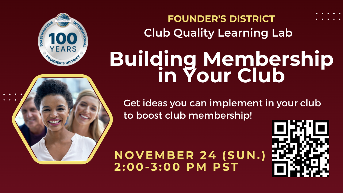 Upcoming Events – Founder's District Toastmasters